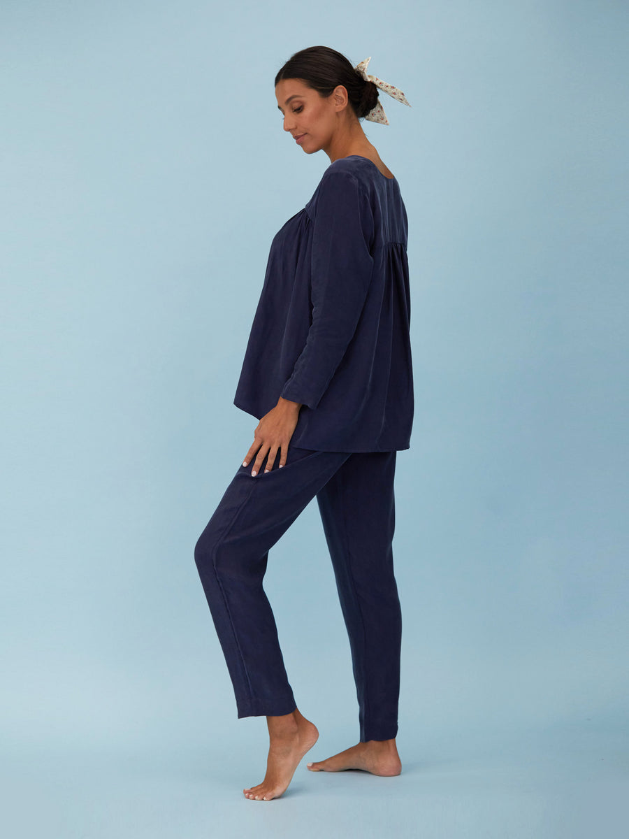 The Lizie Pyjamas - Navy Set – Bompies